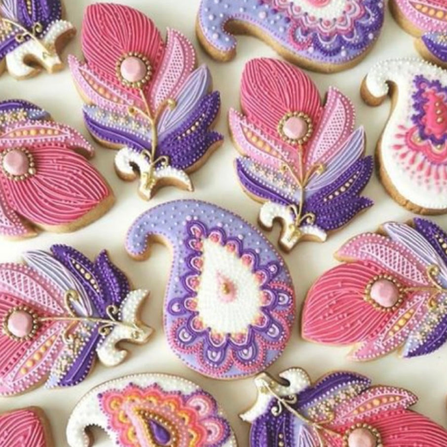 Pink & Purple Diwali Cookies - Colorful Handmade Sweets! - Send Diwali ...
